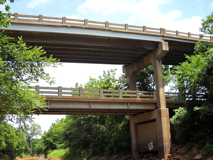 This unassuming bridge over Cottonwood Creek tells stories of Oklahoma's past—if only concrete could talk, what tales it would share.