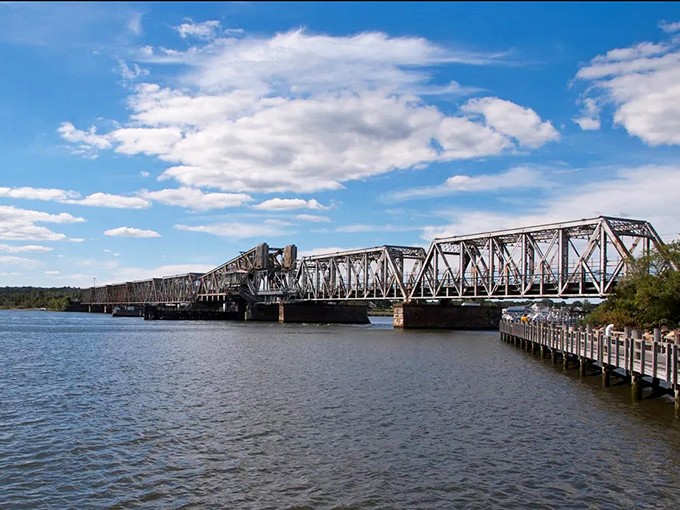 The historic swing bridge connecting Essex to the outside world seems to say, "Cross if you must, but why would you want to leave?"