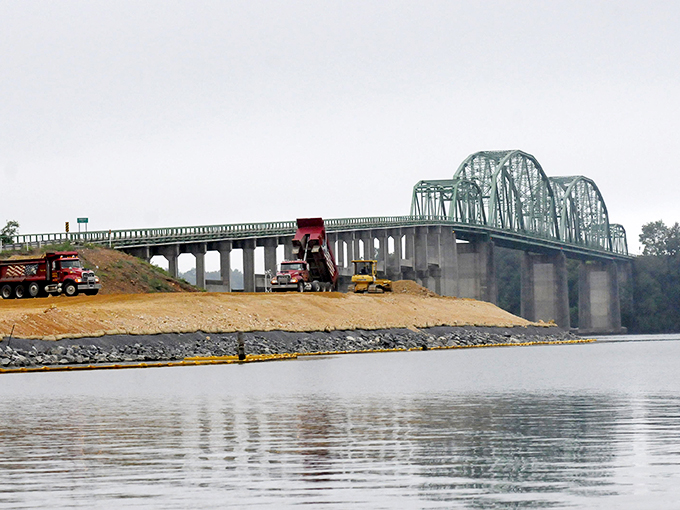 The bridge spanning Lake of Egypt connects more than just shorelines—it links Marion's industrial past with its recreational present.