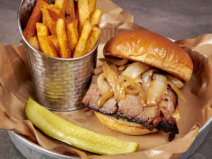 The brisket sandwich &ndash; where smoke-kissed beef meets caramelized onions in a romance novel your taste buds can't put down.