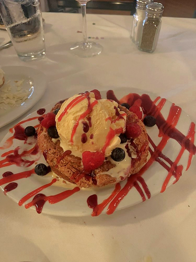 This dessert doesn't just satisfy your sweet tooth&mdash;it throws a party for it. Those berries are just there to make you feel less guilty.