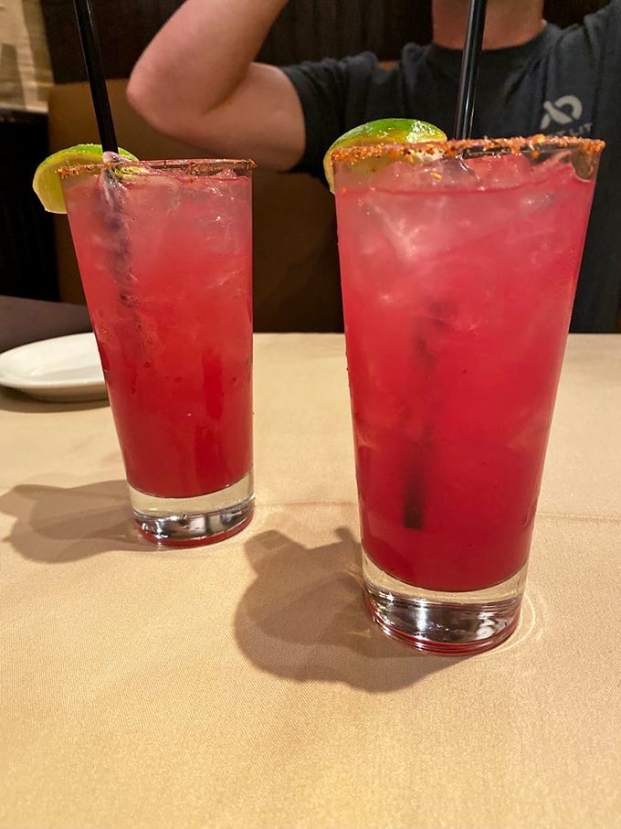 These vibrant margaritas aren't just drinks&mdash;they're liquid vacation with a salt rim passport. Texas happy hour diplomacy at its finest.