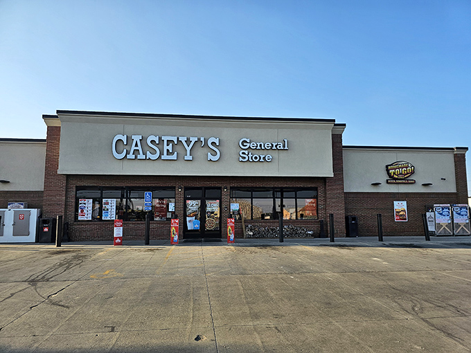 Even chain stores like Casey's blend into Marysville's heartland aesthetic. Local tip: their fresh-made pizza has achieved cult status among road-trippers crossing Kansas.