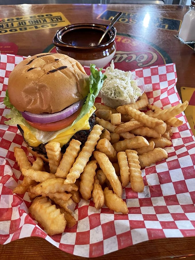 A burger that doesn't try to be fancy because it doesn't need to be &ndash; just honest beef, melted cheese, and the satisfaction of making the right choice.