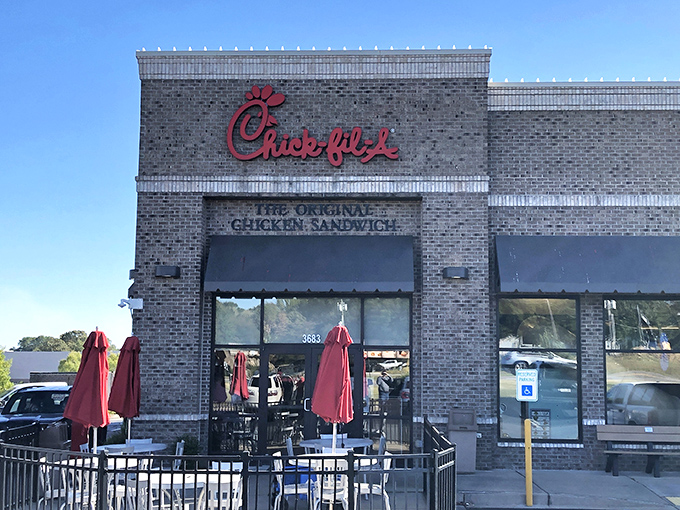 Even chain restaurants like Chick-fil-A feel more neighborly in Searcy, with their outdoor seating area practically begging you to linger over waffle fries.