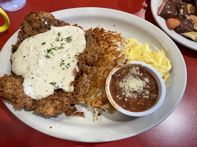 Country-fried steak with gravy so good you'll consider drinking it like soup when nobody's looking.