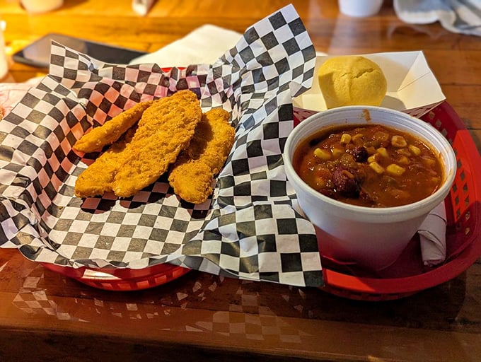 Chicken tenders that actually deserve the name "tender," with fries that understand their supporting role in this delicious drama.