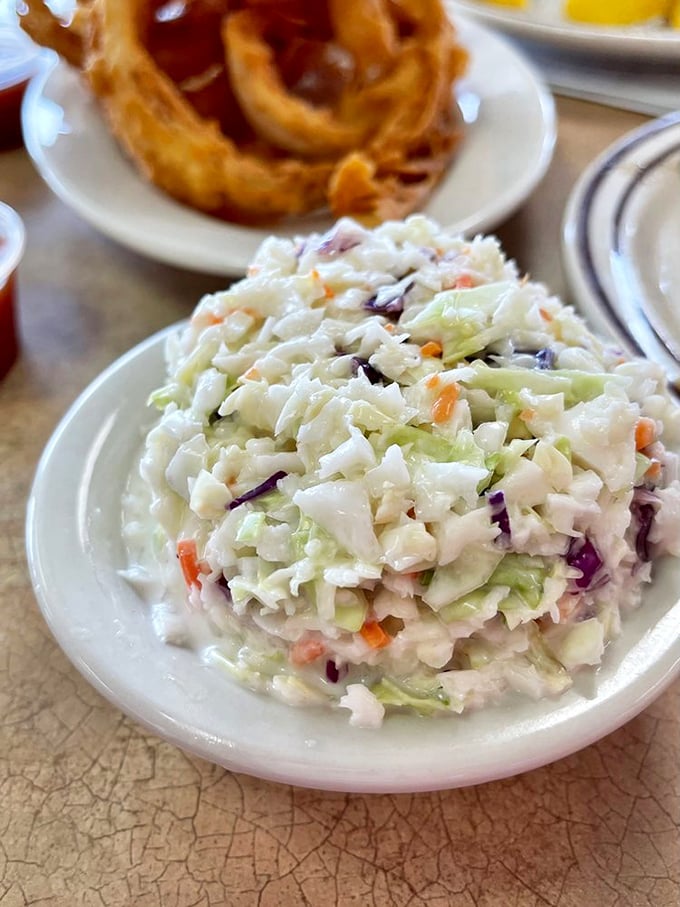 Coleslaw that actually deserves its place on the plate&mdash;crisp, fresh, and the perfect cool counterpoint to all that fried goodness.