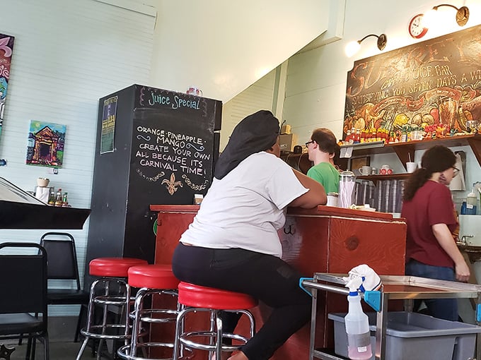 Where juice magic happens &ndash; that chalkboard special isn't just advertising a drink, it's promising liquid sunshine in a glass.