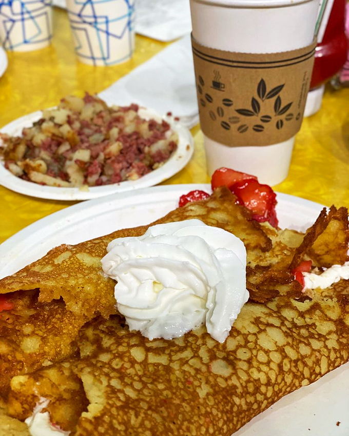 These strawberry hotcakes with whipped cream dollops aren't just breakfast&mdash;they're what dessert aspires to be when it grows up.