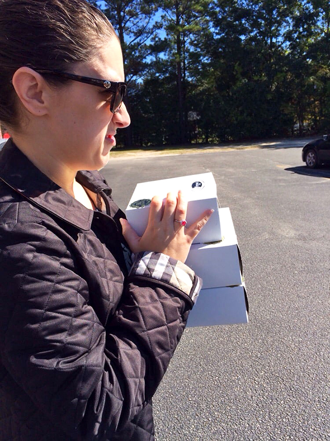 That look of anticipation when you're about to drive home with boxes of Freeman's treats&mdash;pure, unadulterated joy.