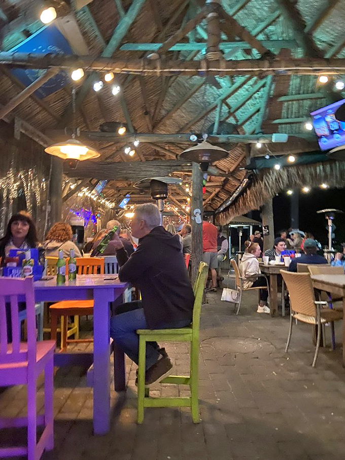 Where strangers become friends over shared love of seafood. That dog under the table knows they've picked the right humans.