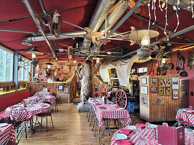 Dining beneath a full-sized bear is a uniquely Colorado experience &ndash; somehow both intimidating and comforting, like dinner at your eccentric great-uncle's trophy room.