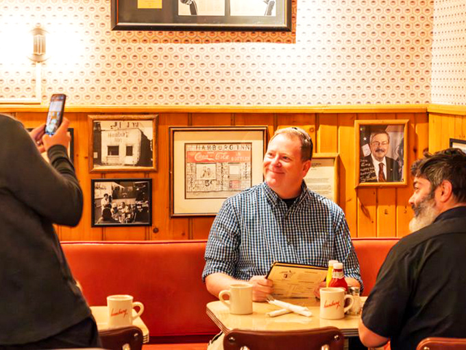 Where breakfast plans are hatched and Hamburg Inn mugs become supporting characters in countless Iowa City conversations.