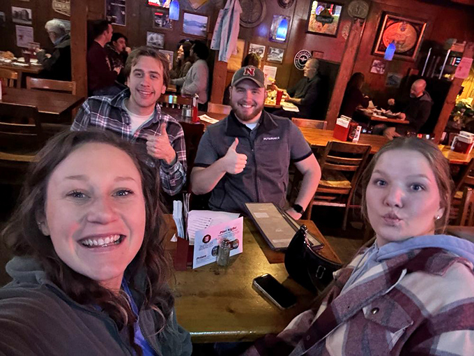 Happy faces around the table&mdash;the universal sign that you've found a good place to eat. Food tastes better with friends.