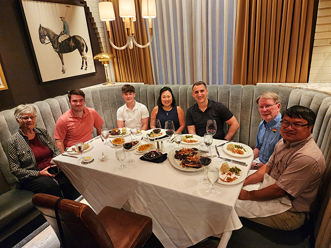 Great steakhouses create great memories. This happy table of diners isn't just sharing a meal&mdash;they're building stories they'll retell for years.