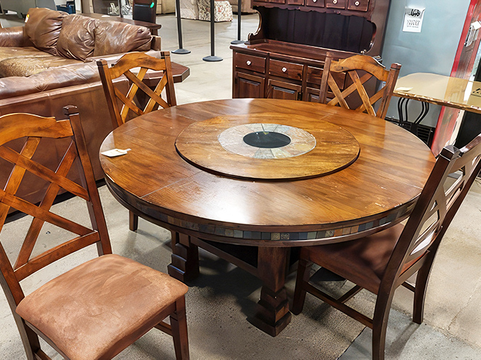 Gather 'round! This beautifully crafted dining table has hosted countless family meals and stands ready for many more in its next home.
