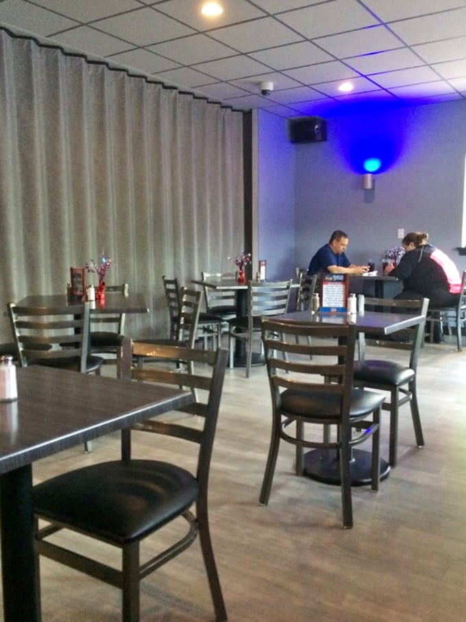 The dining area's simple elegance says, "We put our creativity into the food, not the furniture"&mdash;exactly as it should be.