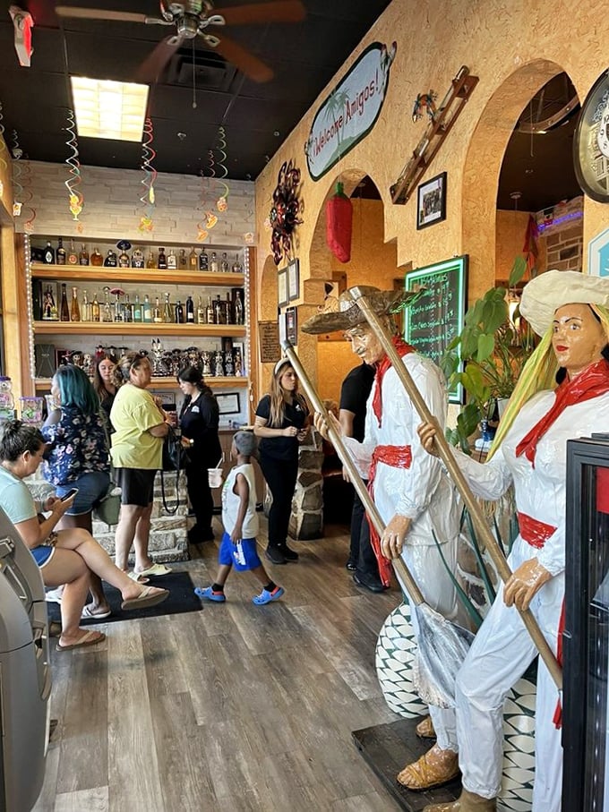 Folk art figures welcome patrons like old friends&mdash;silent sentinels who've witnessed countless birthday celebrations and "just because it's Tuesday" dinners.