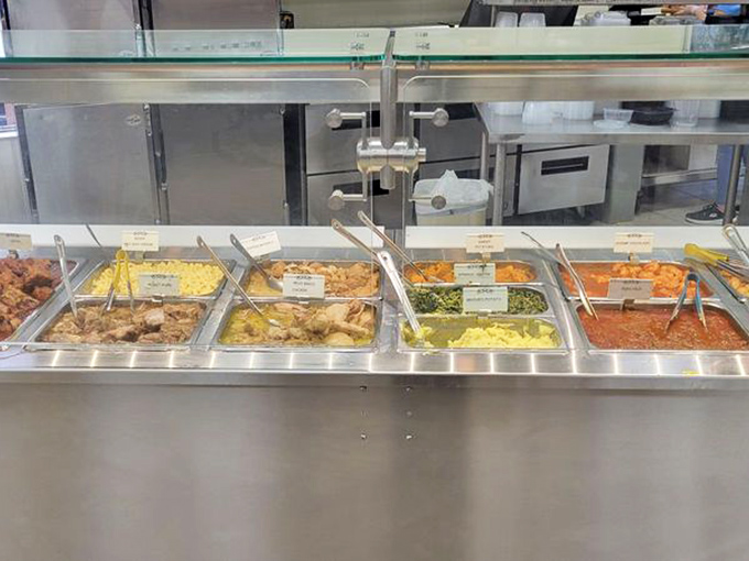 Hot food station featuring home-style Cuban classics. These steam trays don't just hold food&mdash;they preserve cultural heritage one spoonful at a time.