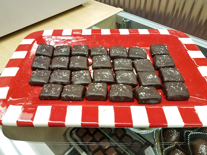 Truffles labeled with the care of museum artifacts. The "Maple Cream" deserves its own special exhibition tour.