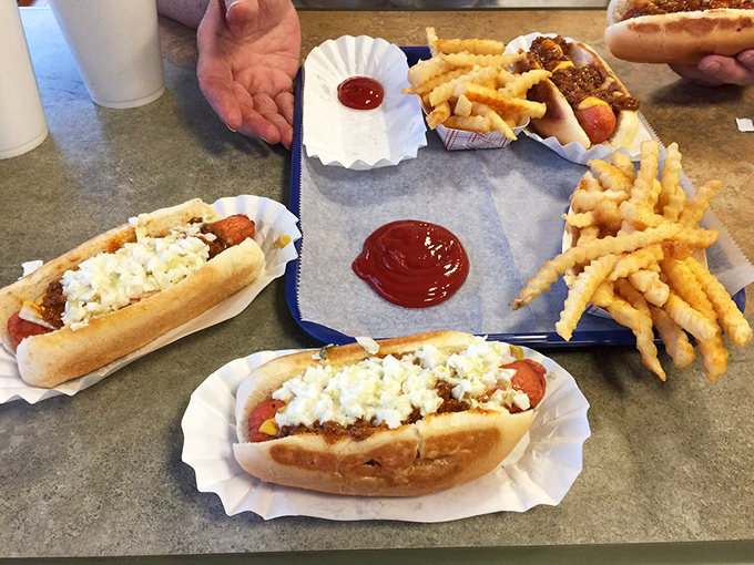 Crinkle-cut fries: the perfect vehicle for ketchup pools. These golden beauties prove that sometimes the side act can steal the show.