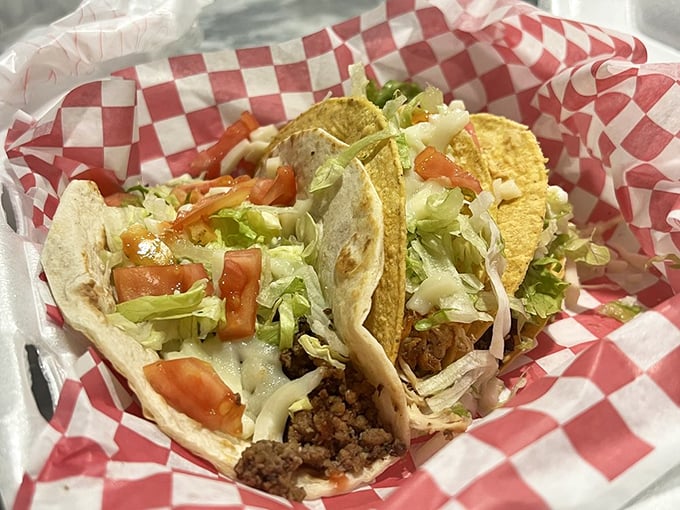 Tacos presented with the simplicity they deserve&mdash;no frills, just fresh ingredients nestled in warm tortillas waiting for your first bite.