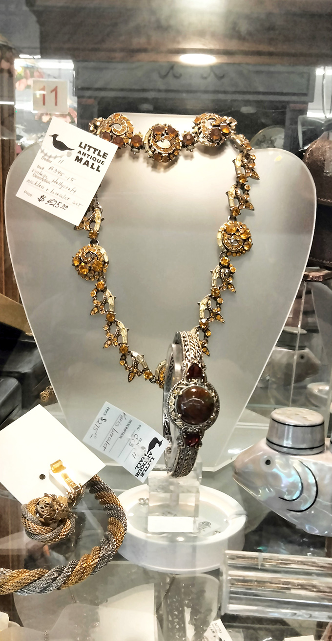 Jewelry that tells stories of special occasions long past. That amber necklace probably attended more interesting parties than most of us ever will.
