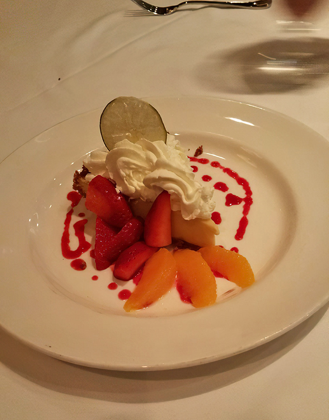 A citrus symphony in every spoonful, with fresh fruit providing colorful backup vocals to this refreshing finale.