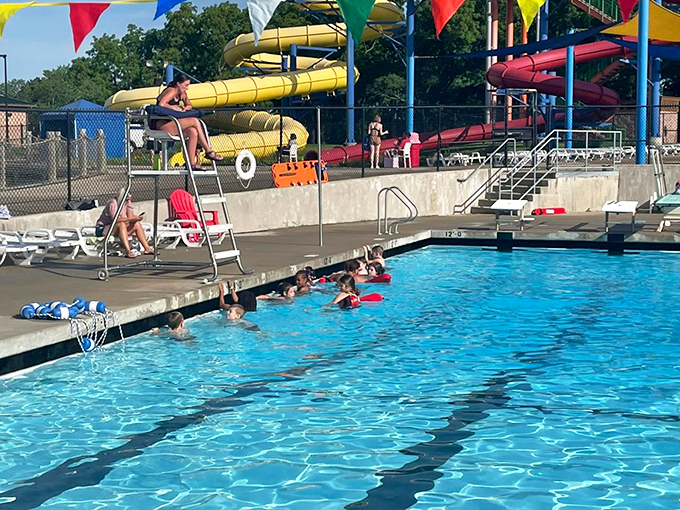 The lap pool offers a sanctuary for serious swimmers amid the splashing chaos&mdash;like finding a library in the middle of an amusement park.