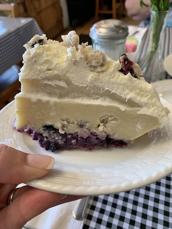 Lavender and blueberry&mdash;an unexpected romance that works beautifully. The layers tell a story of culinary creativity.