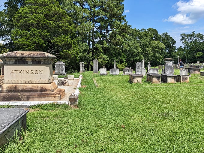 Madison Memorial Cemetery offers a peaceful resting place where history is etched in stone beneath the dappled shade of Georgia's generous tree canopy.