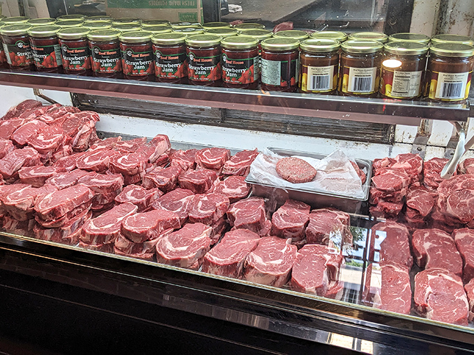 Behold the meat case&mdash;a glass-enclosed shrine to marbling where steaks wait patiently for their moment of flame-kissed glory.