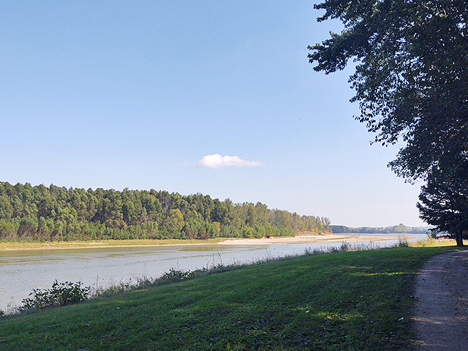 The Wabash River flows past New Harmony with the unhurried confidence of someone who knows exactly where they're going. Nature's version of the scenic route.