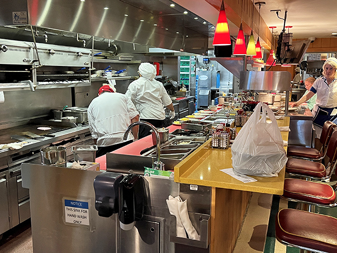 Where the magic happens! OK Cafe's open kitchen reveals the choreographed chaos behind your perfectly executed country breakfast.