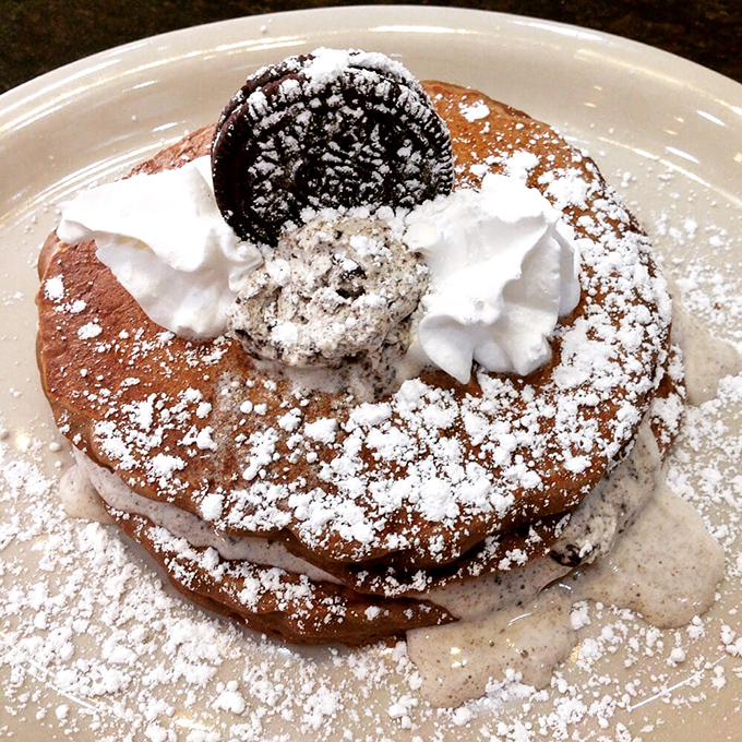 The Oreo pancake doesn't just satisfy your sweet tooth &ndash; it convinces your tooth to write thank-you notes to your taste buds.