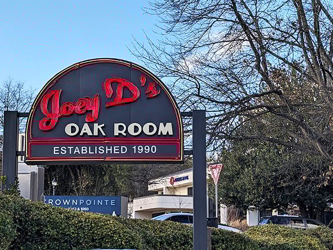 The neon sign glows with promise, like a beacon for the prime rib pilgrimage that's drawn meat lovers since 1990.