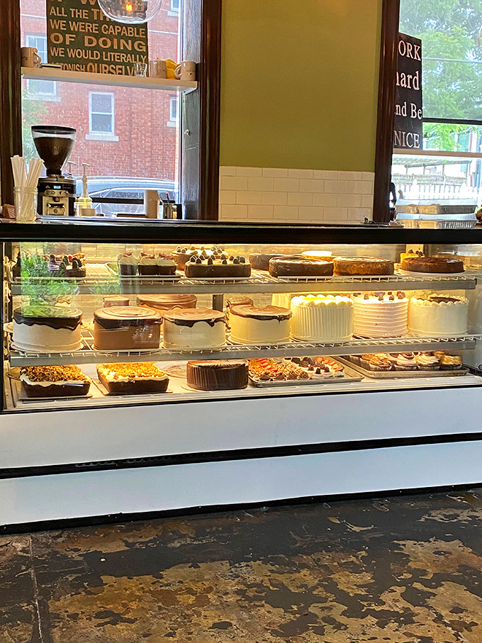 The display case that launches a thousand diet exceptions&mdash;each cake and pastry patiently waiting for its moment of glory.