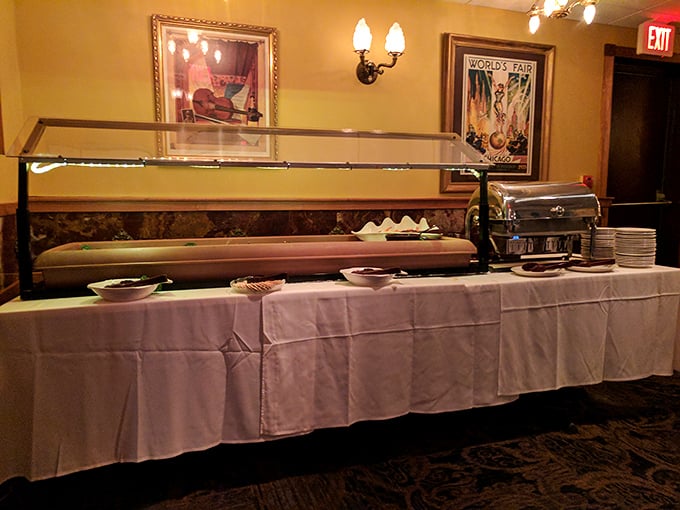 The salad station stands ready for the pre-steak ritual. A nod to tradition before the main event arrives at your table.