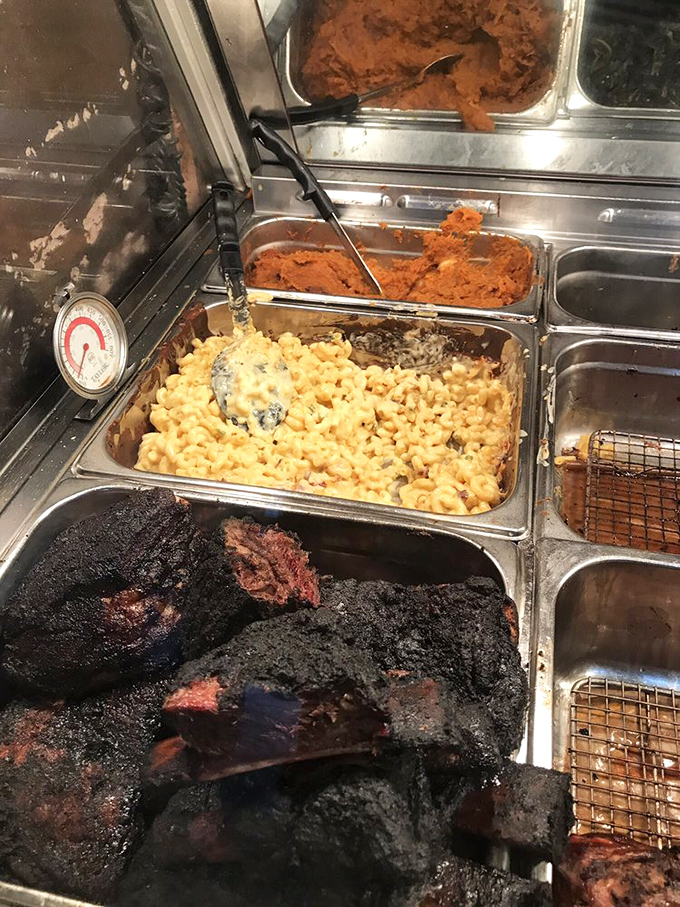 Mac and cheese that doesn't hide in the shadow of meat. That blackened brisket is practically begging to be the star of your Instagram.