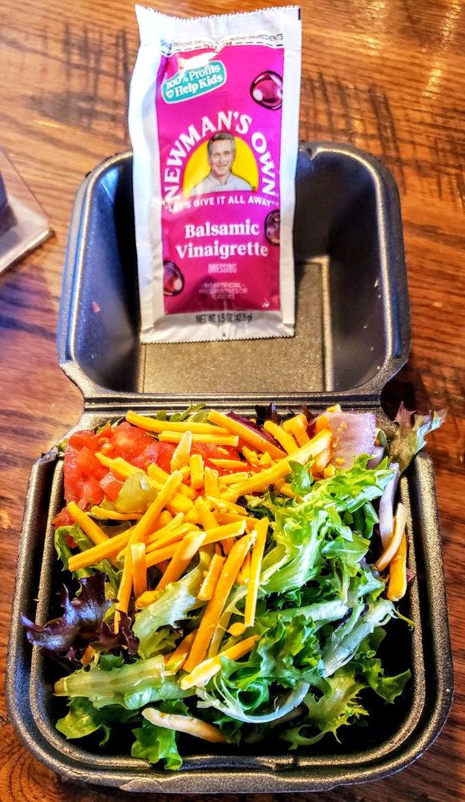 Even the salad gets special treatment here&mdash;a fresh, colorful counterpoint that somehow doesn't feel like punishment alongside all that barbecue.