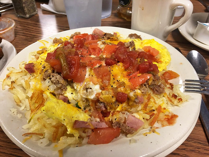 This scramble is what breakfast dreams are made of &ndash; eggs, meat, and vegetables having the world's most delicious reunion party.