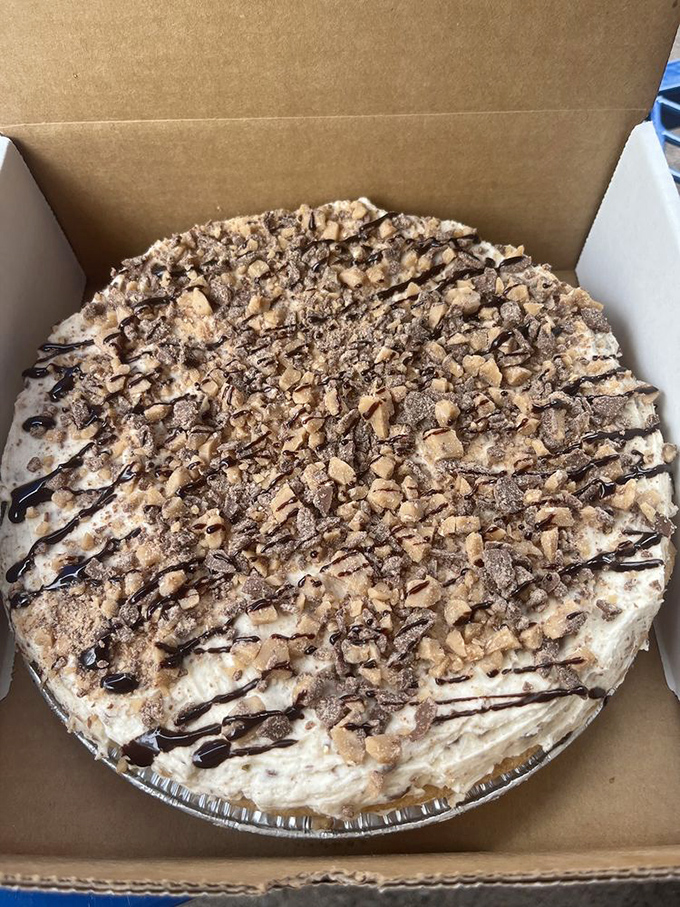 This toffee crunch masterpiece isn't just a pie—it's a textural symphony where every bite hits a different delicious note.