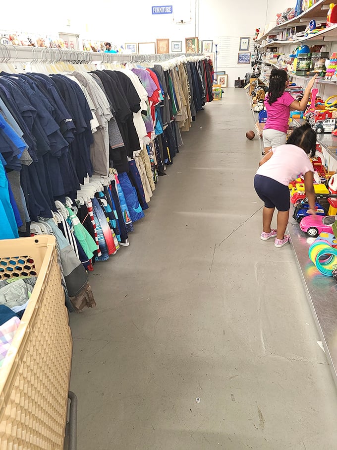 Family shopping at its finest. Teaching kids the thrill of the find while stretching those dollars &ndash; parenting win-win.