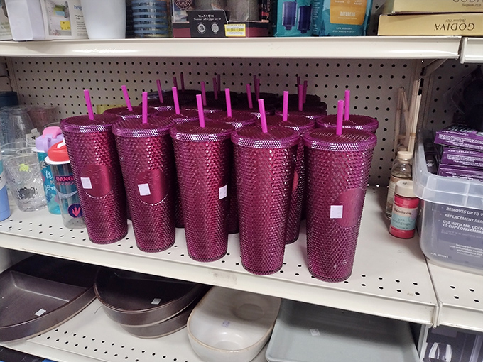 Tumbler temptation in vibrant burgundy. These matching cups aren't just containers—they're the beginning of your next summer patio party collection.