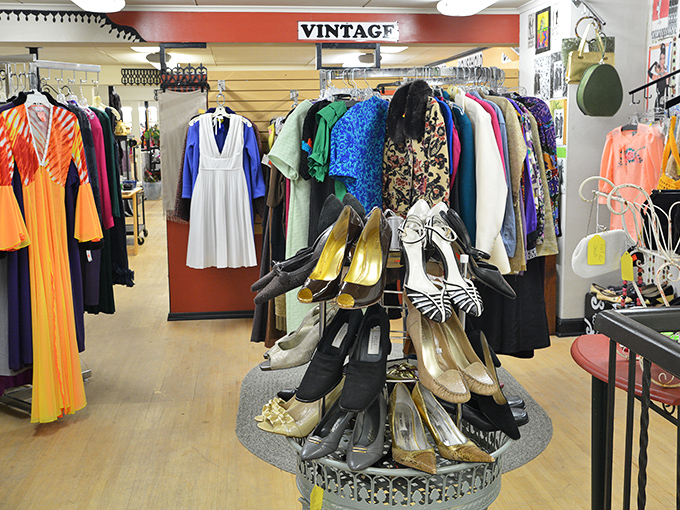 Step into style! This vintage shoe carousel is where Cinderella meets Mad Men, offering footwear that's a step above the rest.