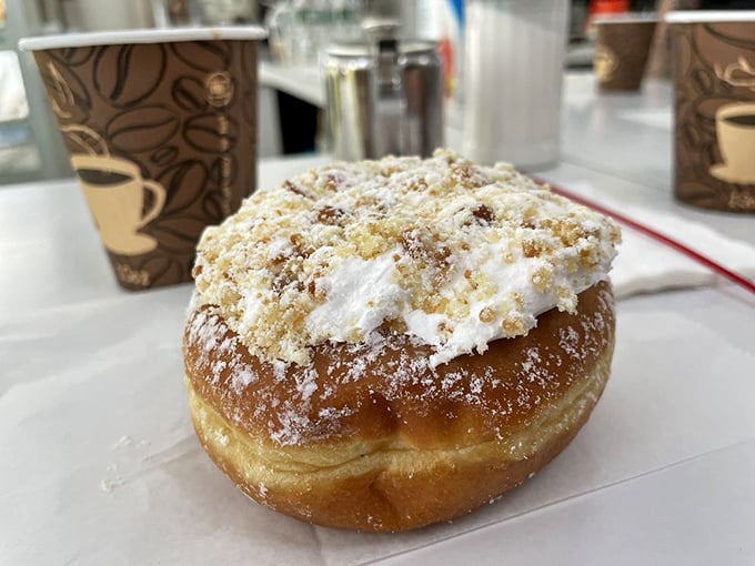 This cream-filled wonder topped with buttery crumbs could make even the most dedicated bagel loyalist reconsider their allegiance.
