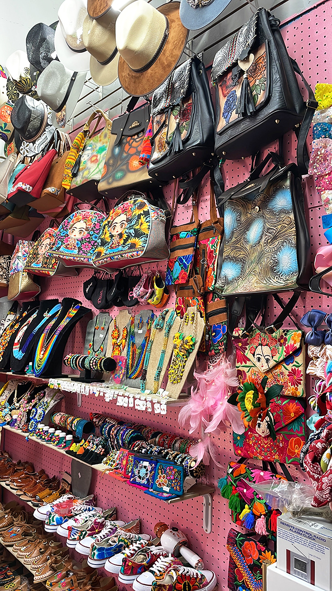 Accessory overload! Hats, bags, and impossibly colorful crafts transform ordinary outfits into statements that demand conversation.