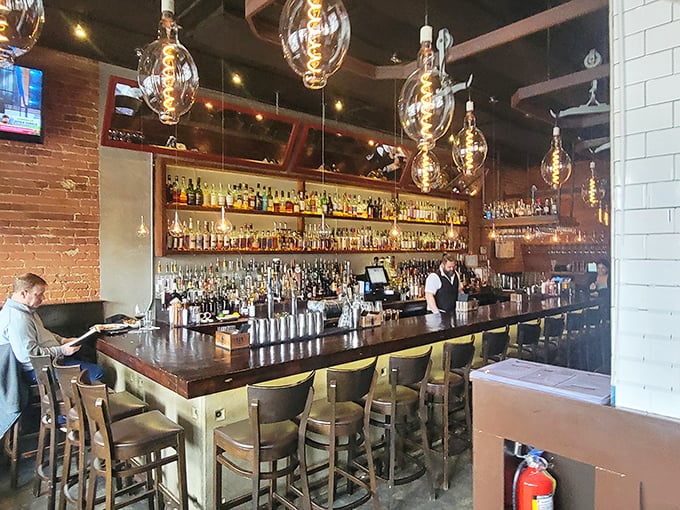 The bar isn't just stocked&mdash;it's a liquid library with enough spirits to educate even the most seasoned bourbon scholars. Class is in session.