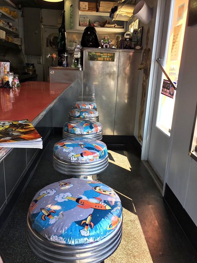 The counter isn't just where orders happen&mdash;it's mission control for your taste adventure, with collectibles standing by as your dining companions.